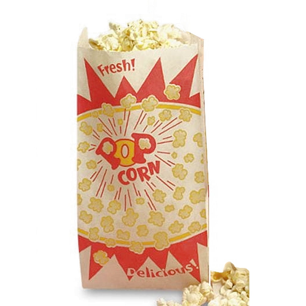 Popcorn Paper Bags With Side Gusset - 8" x 3.5" x 2" - 150 Pack ...