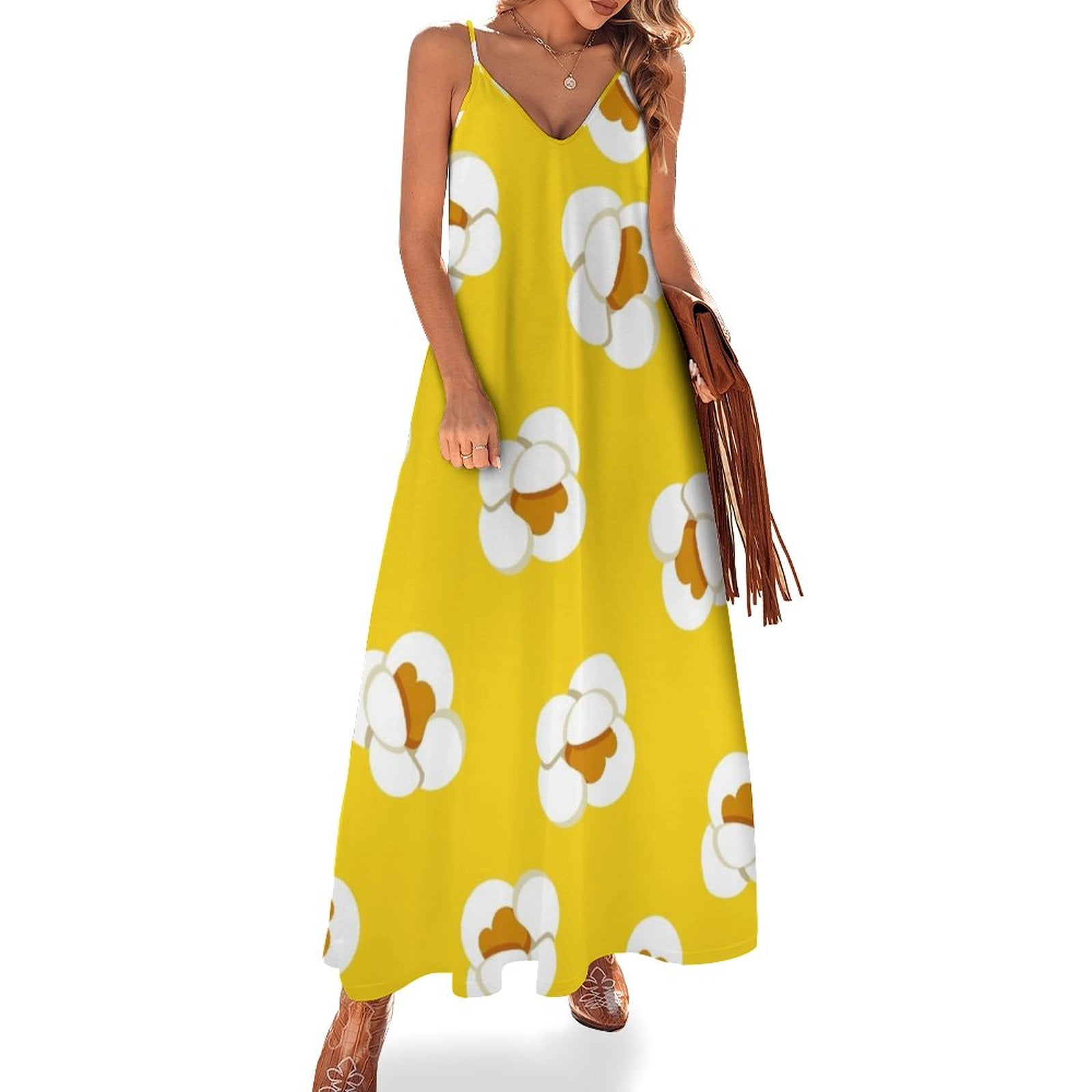 Popcorn Pattern - Aesthetic - Popcorn Lovers Sleeveless Dress summer ...