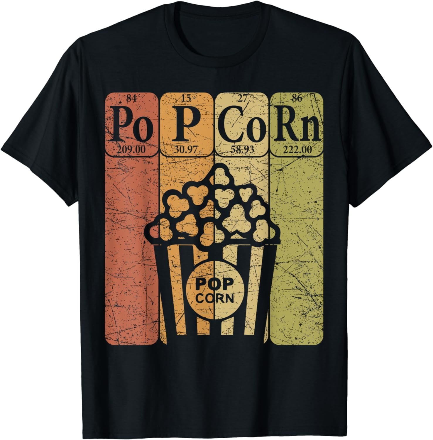 Popcorn Periodic Table Elements Cinema Lover Movie Snack T-Shirt ...