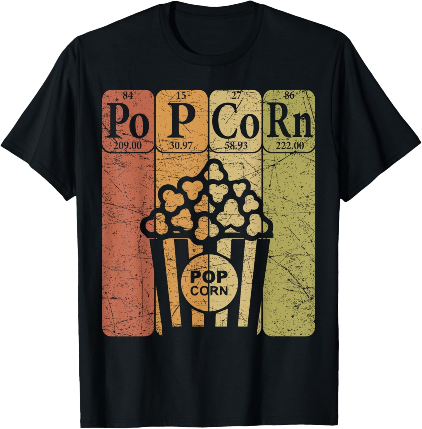 Popcorn Periodic Table Elements Cinema Lover Movie Snack T-Shirt ...
