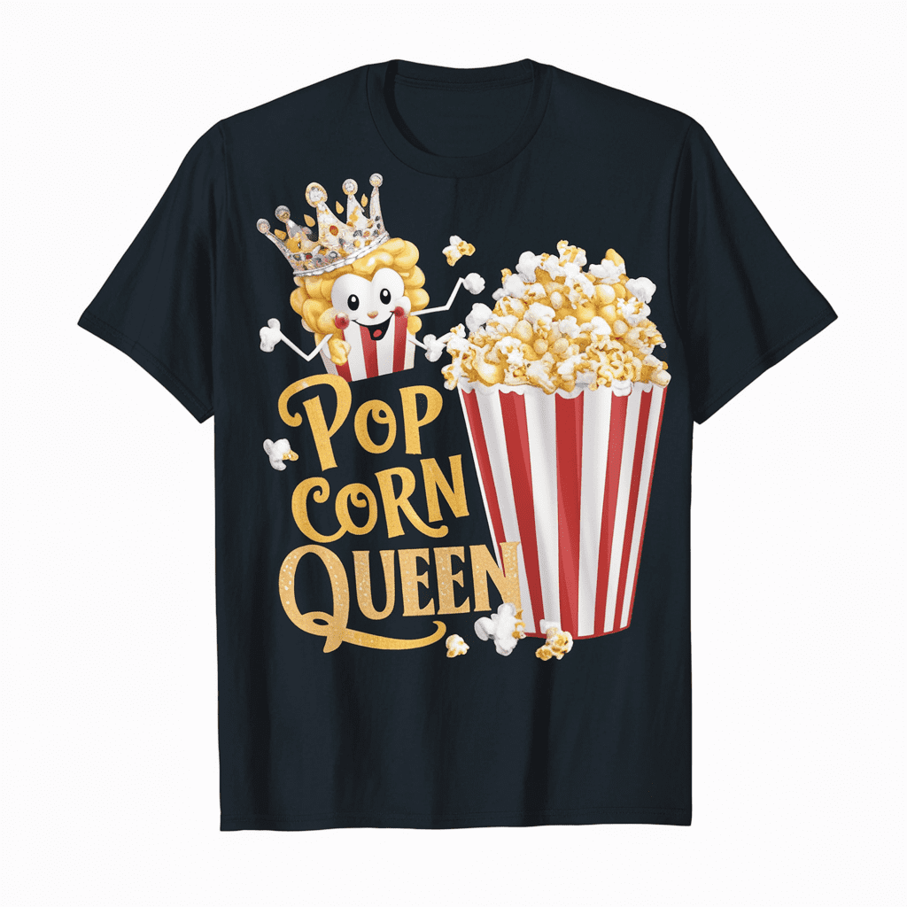 Popcorn Queen Retro Cinema Lover Vintage Tee - Walmart.com