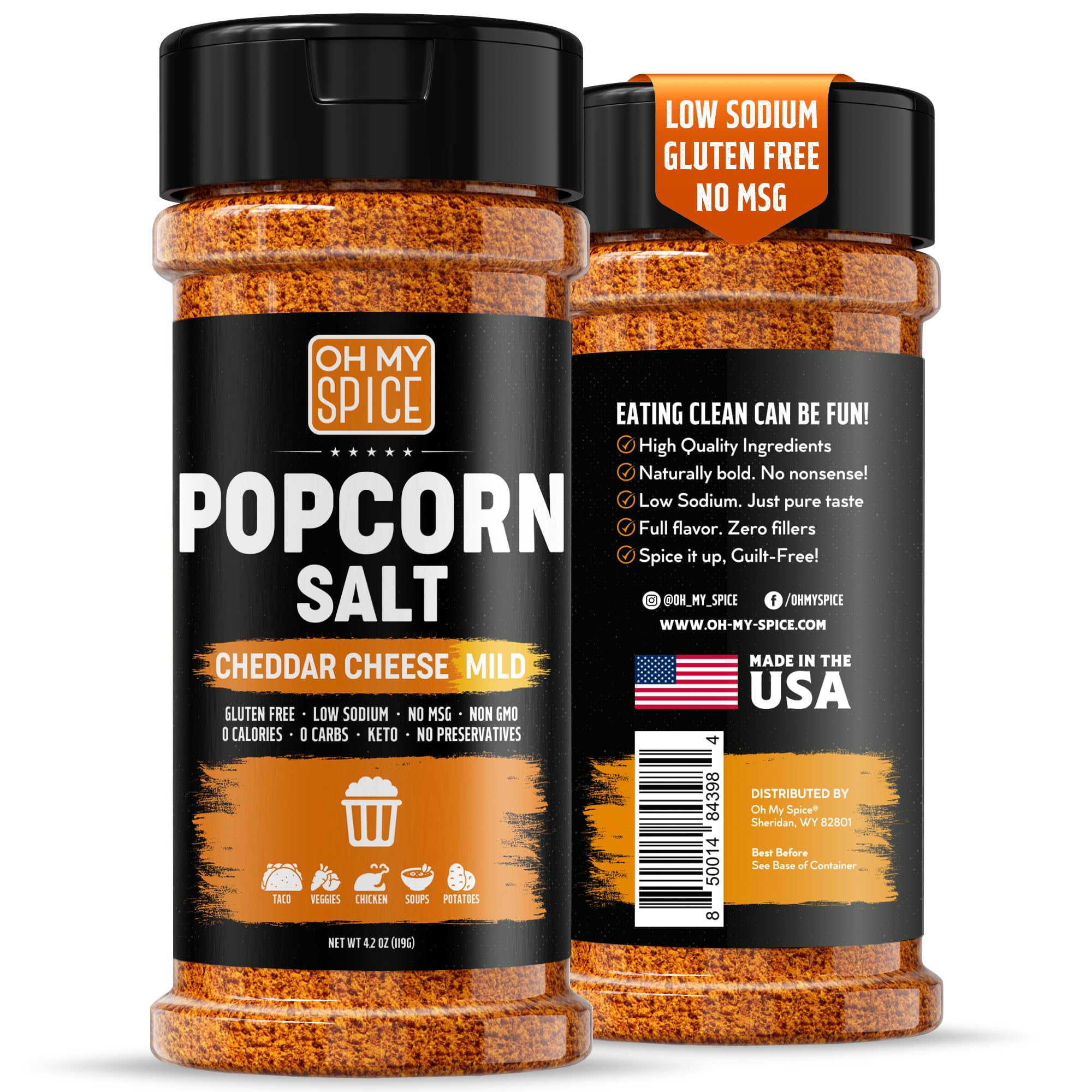 Popcorn Seasoning Cheddar Cheese BCF26 Powder Mix - Gluten Sodium Mild ...