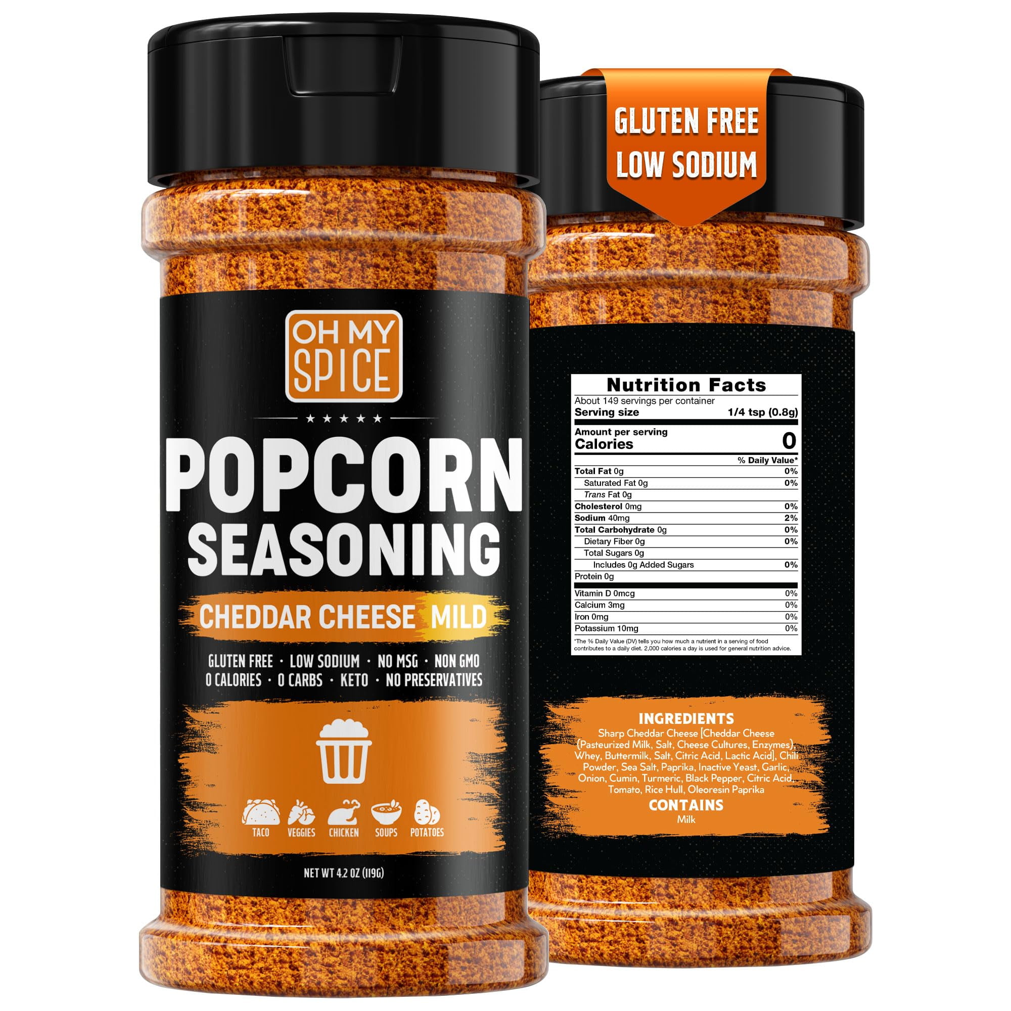 Popcorn Seasoning Cheddar Cheese TMA2 Powder Mix - Gluten Free & Mild ...