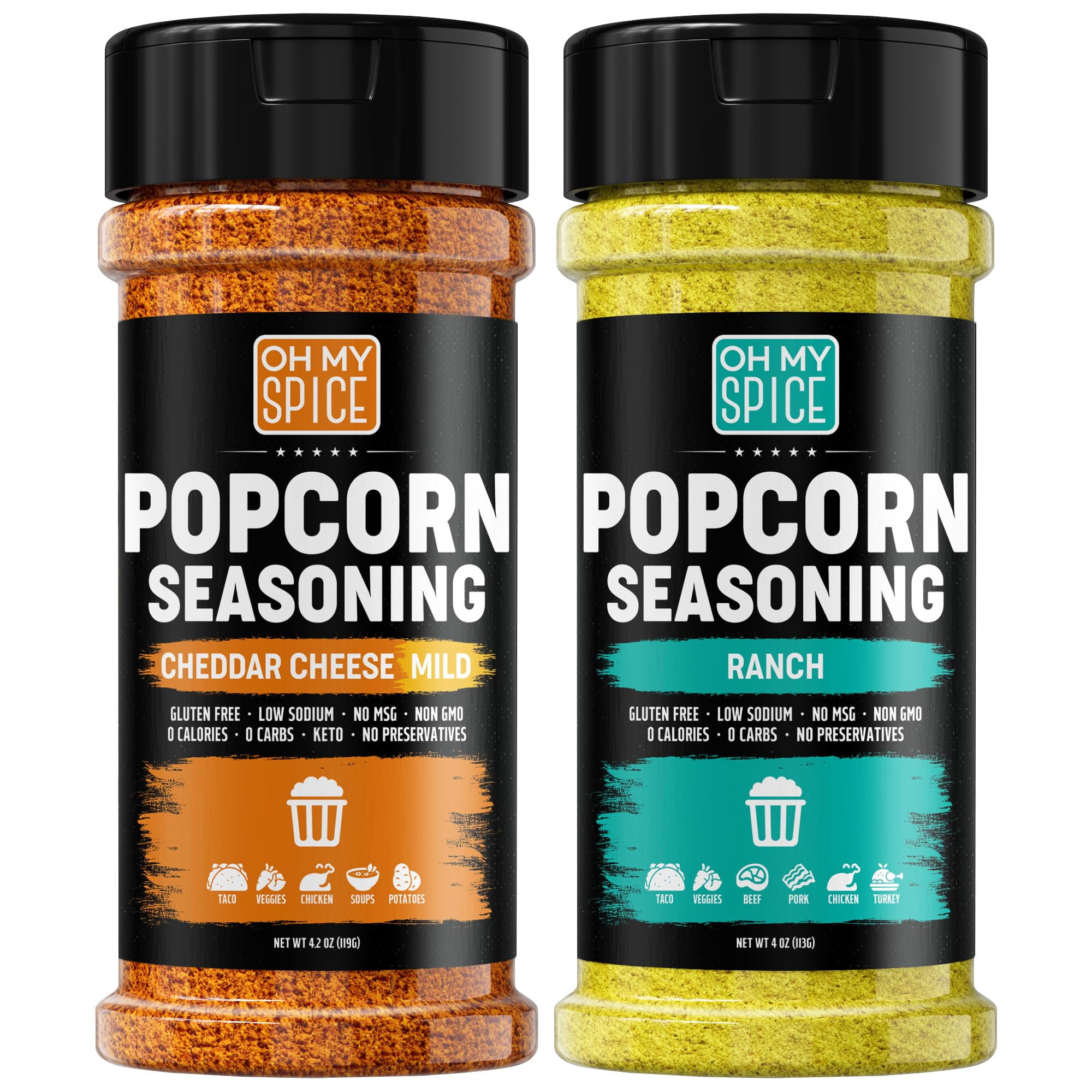 Popcorn Seasoning Variety Pack DMF15 - Gluten Free & Low Seasoning ...