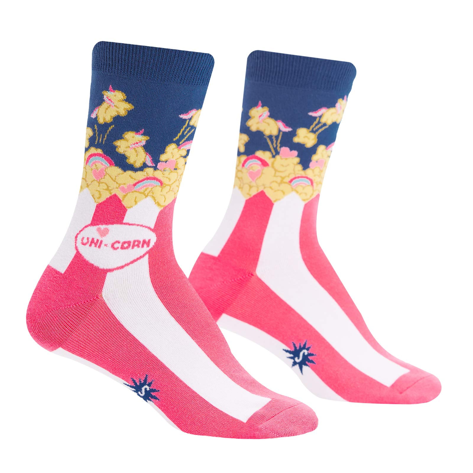 Popcorn Uni-corn One Size Fits Most Pink Ladies Crew Socks - Walmart.com