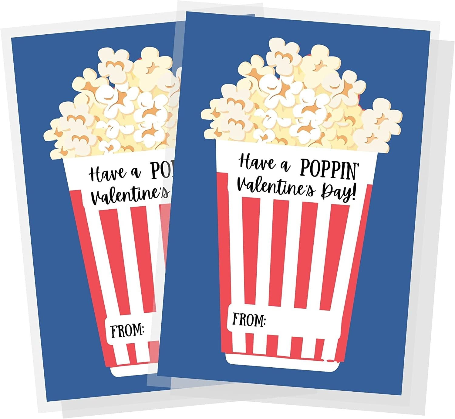 Popcorn Valentine's Pack 30 Cards 4x6" inch Postcard Valentine's Cards ...