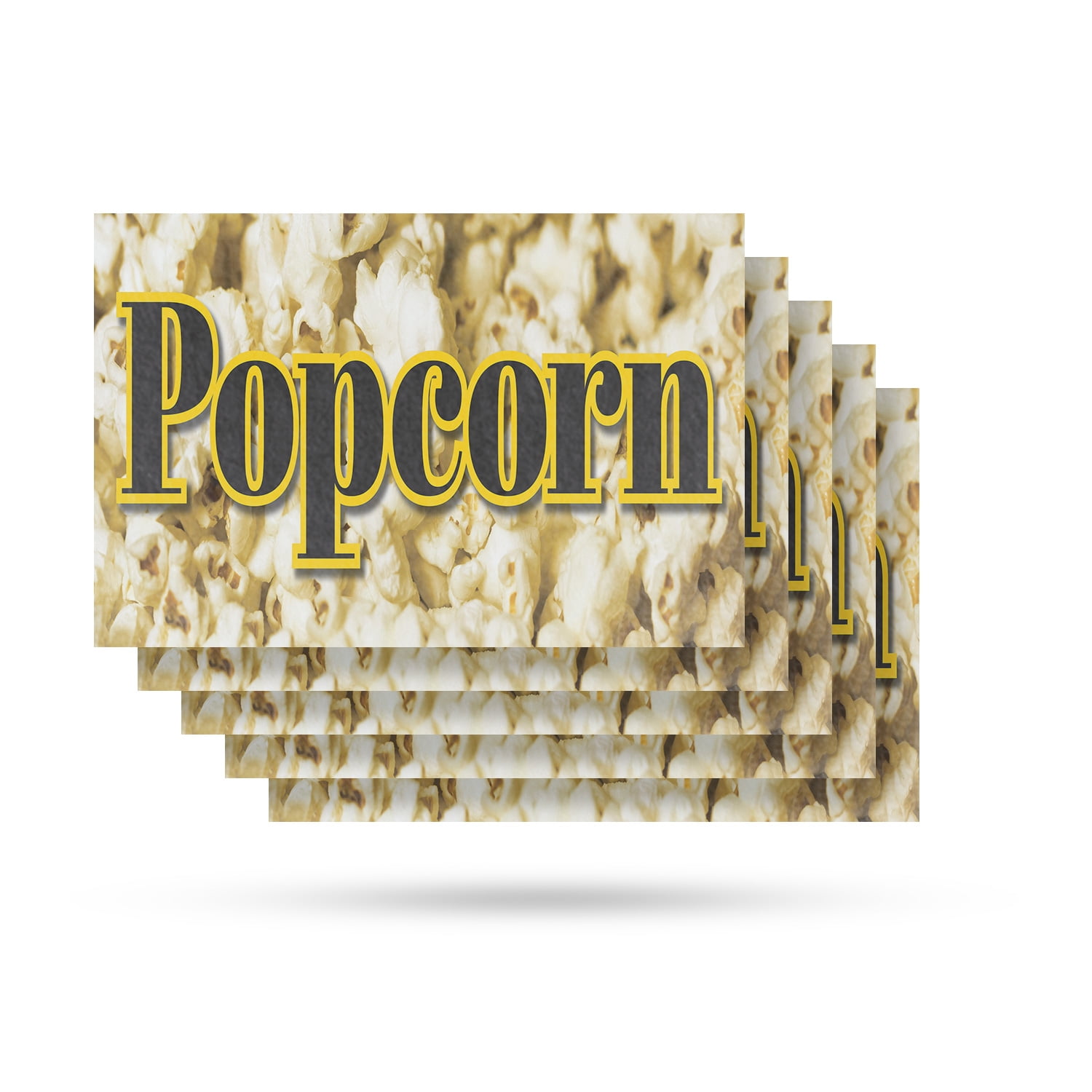 Popcorn Vinyl Decal 5 Pack of 18 Inch x 24 Inch Weatherproof Heavy-Duty ...