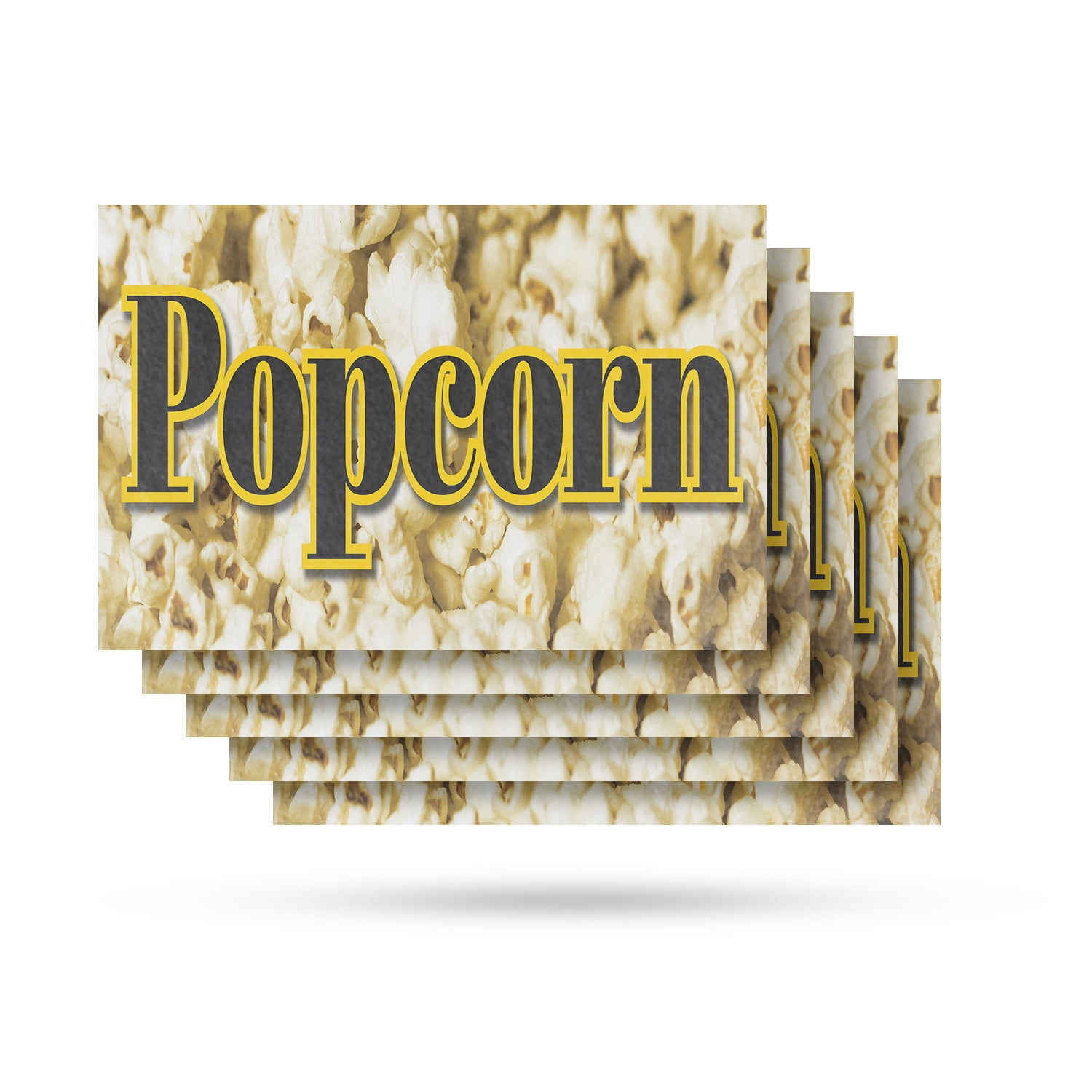 Popcorn Vinyl Decal 5 Pack of 24 Inch x 36 Inch Weatherproof Heavy-Duty ...