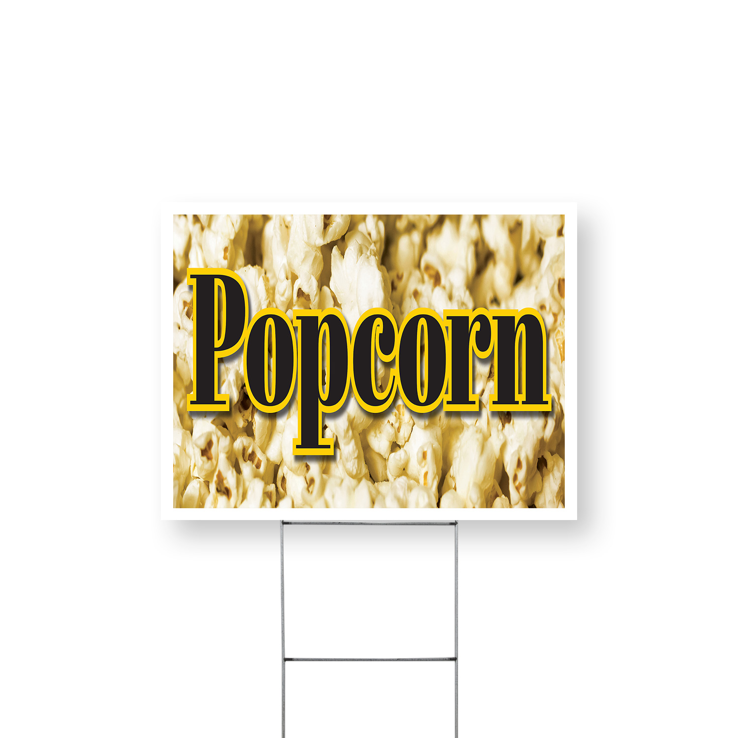 Popcorn Yard Sign 12 Inch x 16 Inch Single Sided Weatherproof Heavy ...