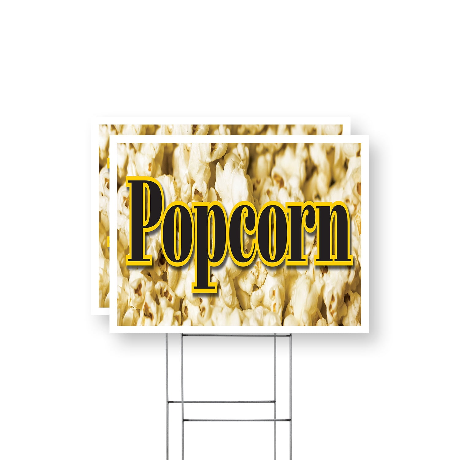 Popcorn Yard Sign 2 Pack of 18 Inch x 24 Inch Double Sided Weatherproof ...