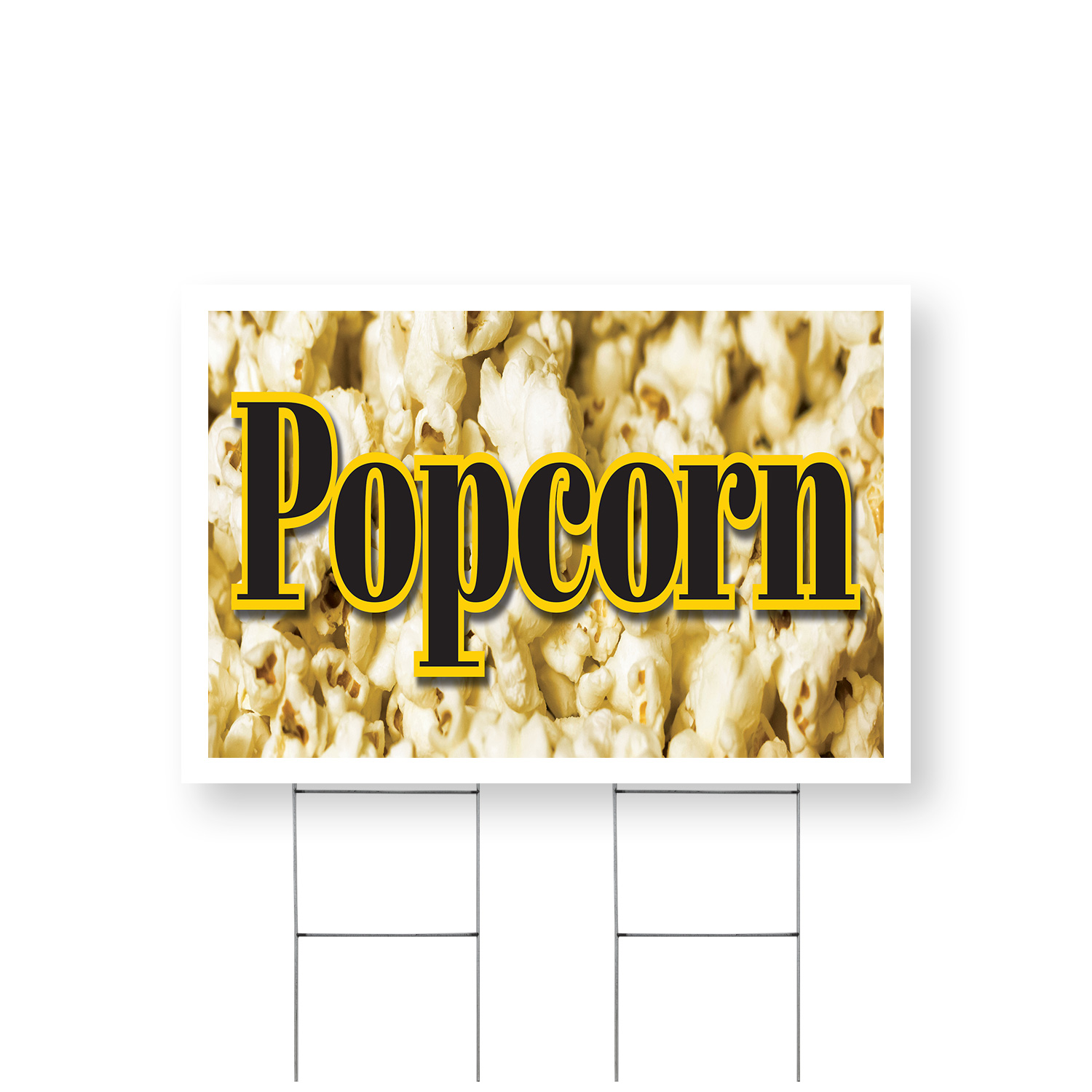 Popcorn Yard Sign 24 Inch x 36 Inch Double Sided Weatherproof Heavy ...