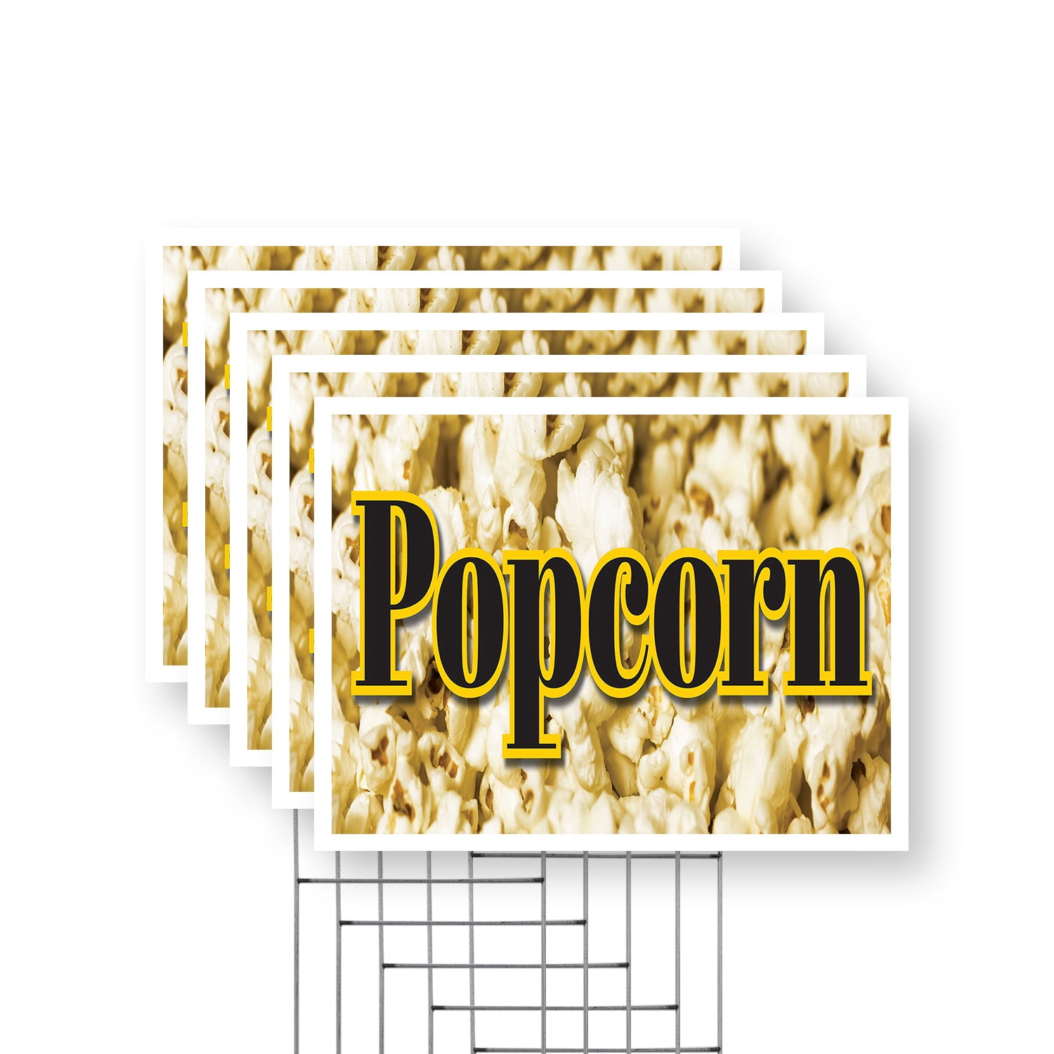 Popcorn Yard Sign 5 Pack of 12 Inch x 16 Inch Double Sided Weatherproof ...