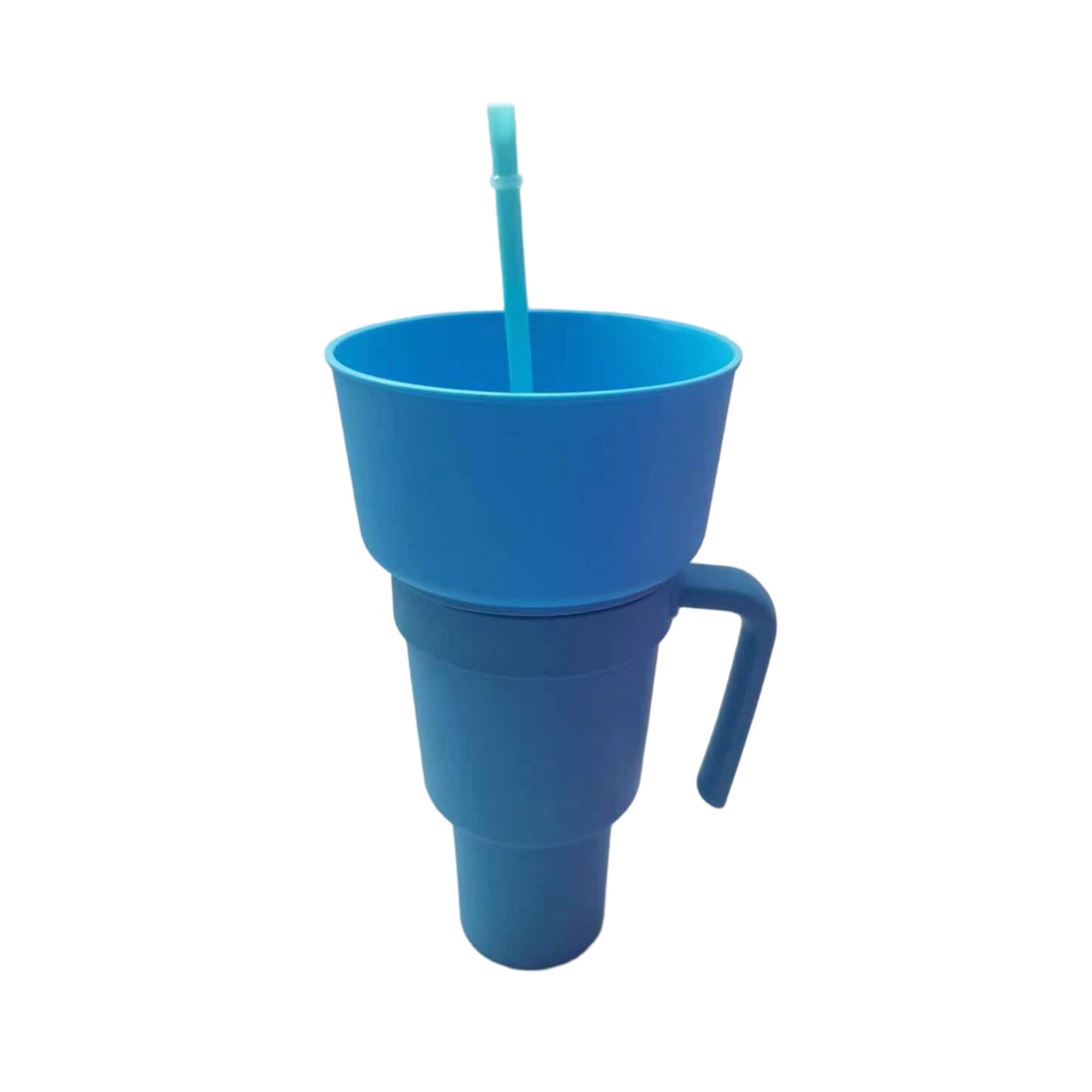 Popcorn cup with handle 2 In 1 Cup Bowl Combo with Straw Travel Snack ...