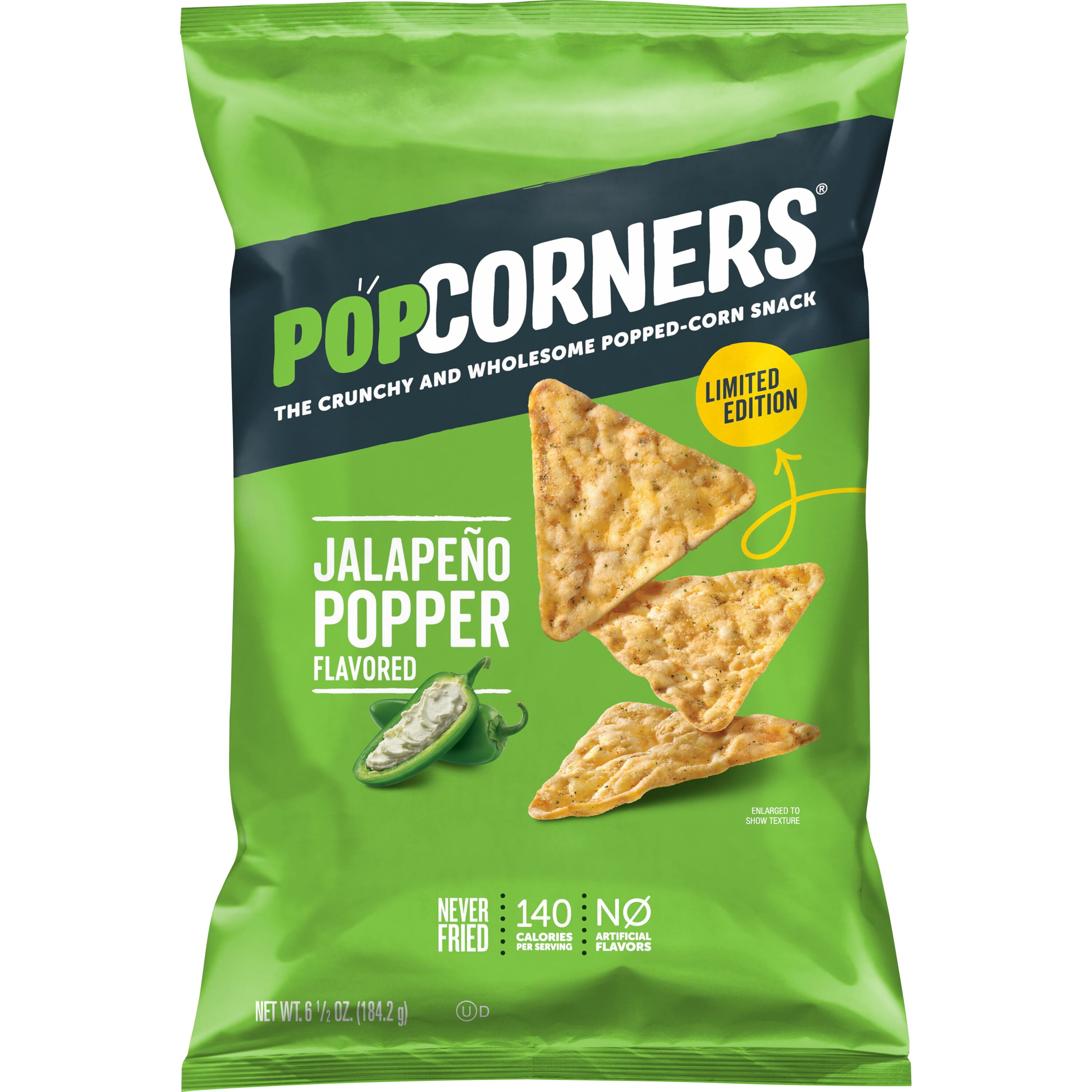 Popcorners Popped Corn Chips, Jalapeno Popper, 6.5 oz Bag - Walmart.com