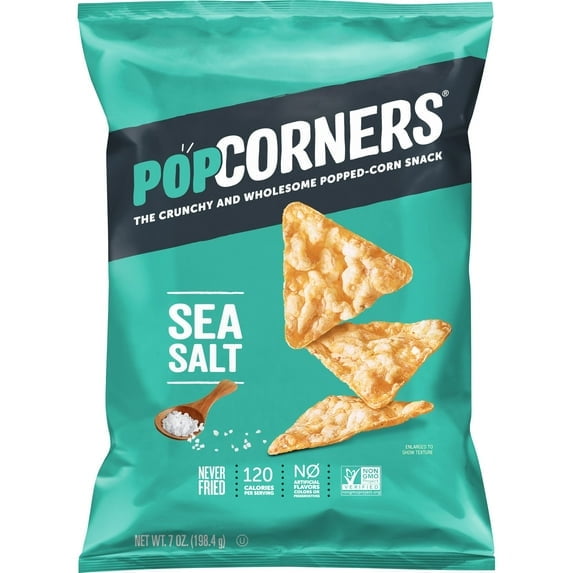 Popcorners Sea Salt Popped Corn Snacks, 7 oz Bag pack of 1 - Walmart.com