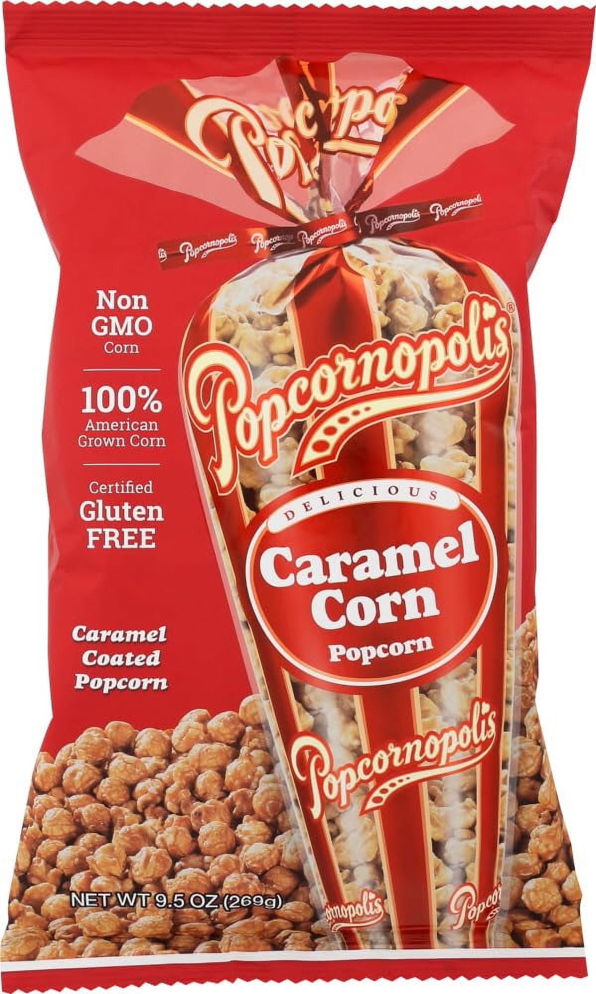 Popcornopolis 9.5 oz Bag, MZF22 Caramel Flavored Indulgent Popcorn ...