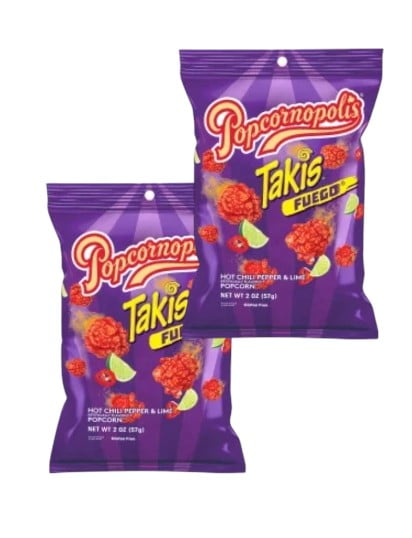 Popcornopolis Fuego Takis 2-Pack (2oz Each) - Extreme Spicy Hot Chili ...