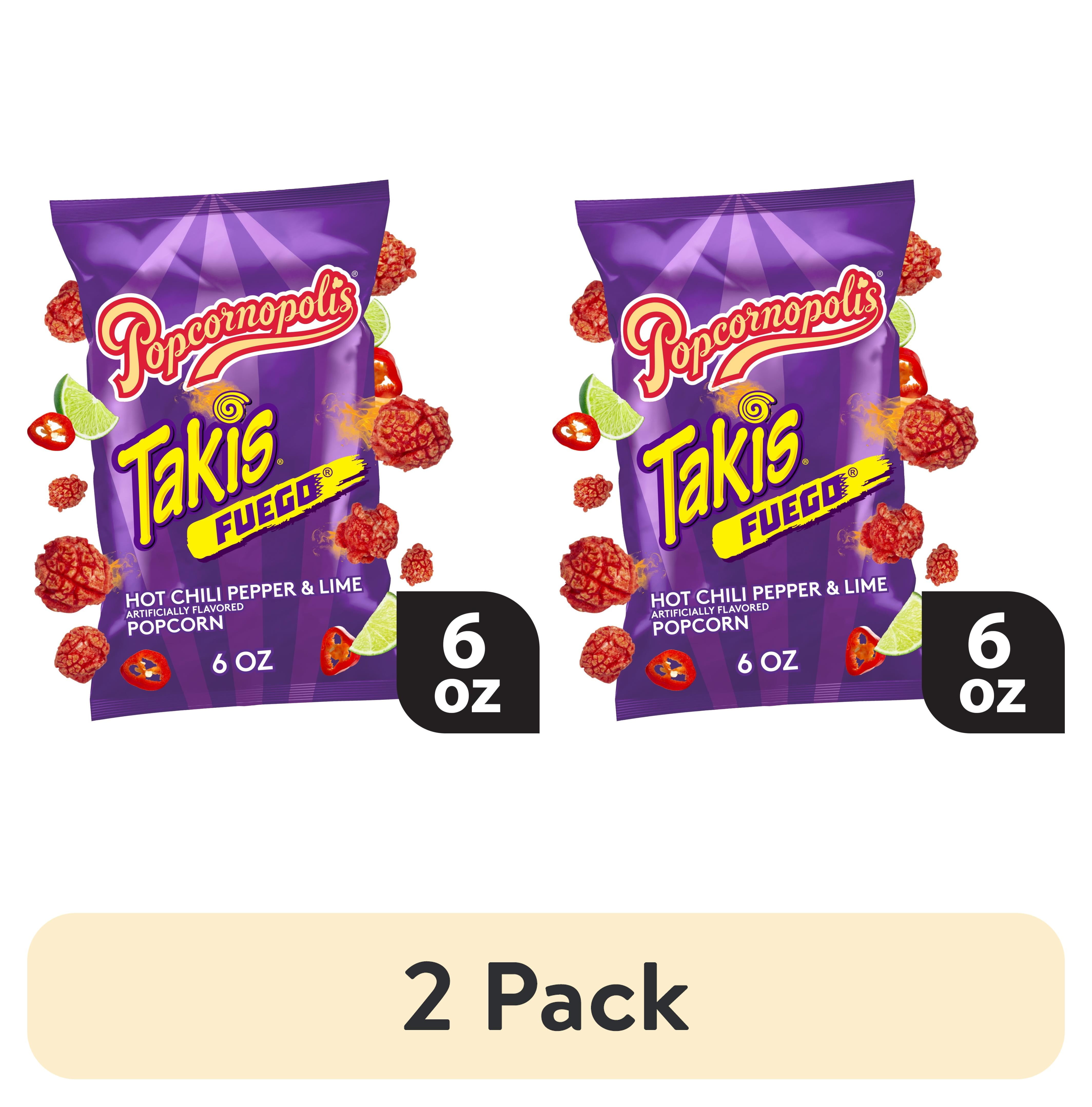 (2 pack) Popcornopolis Fuego Takis 6 oz Bag, Hot Chili Pepper & Lime ...