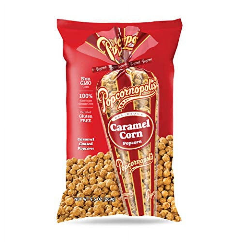 Popcornopolis Gourmet Caramel Corn Popcorn, Popped Popcorn Snack Bags 9 ...