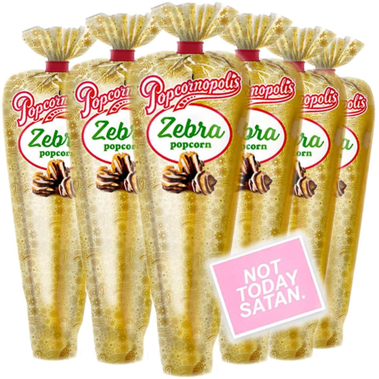 Popcornopolis Gourmet Popcorn - 6 Zebra Corn Mini Cones - Small Storage ...