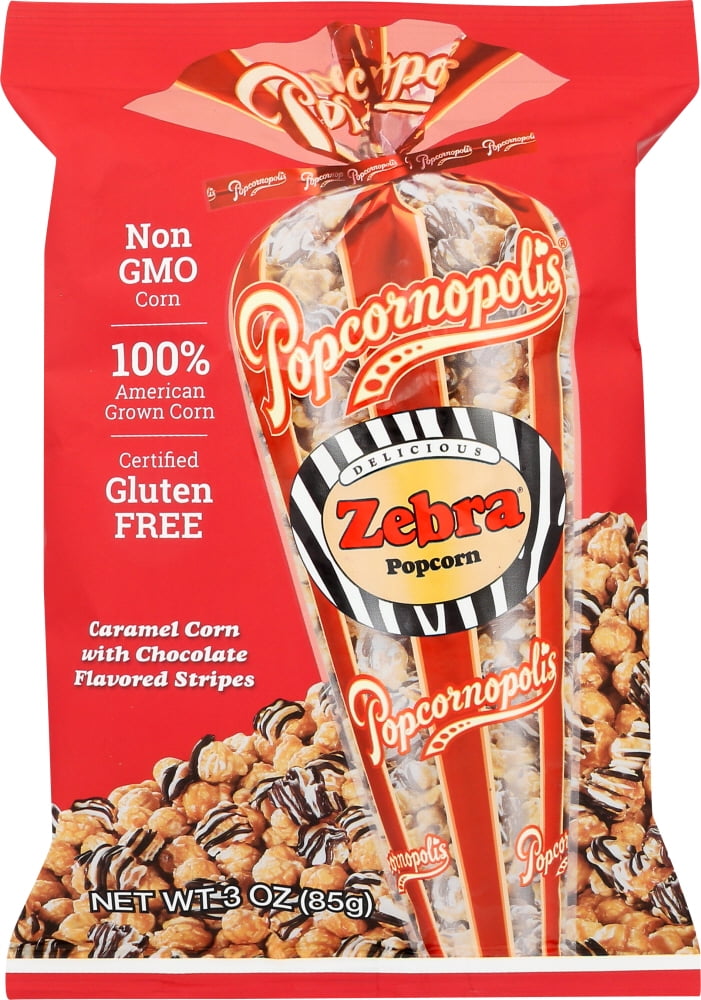 Popcornopolis Zebra Caramel with Chocolatey Stripes Popcorn - Walmart.com
