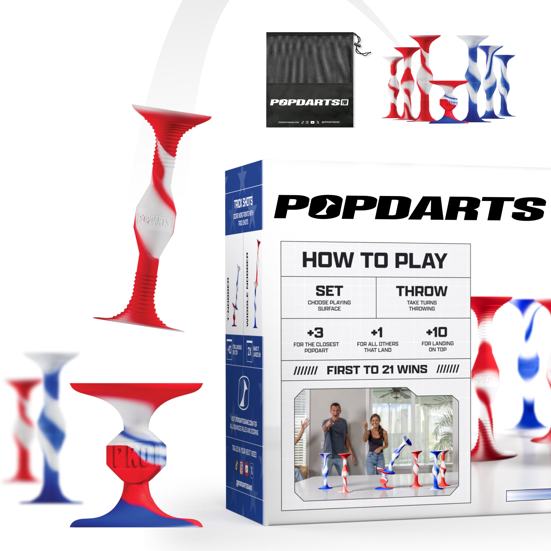 POPDARTS Pro Pack, Suction Cup Dart Game, Indoor Outdoor Play ...