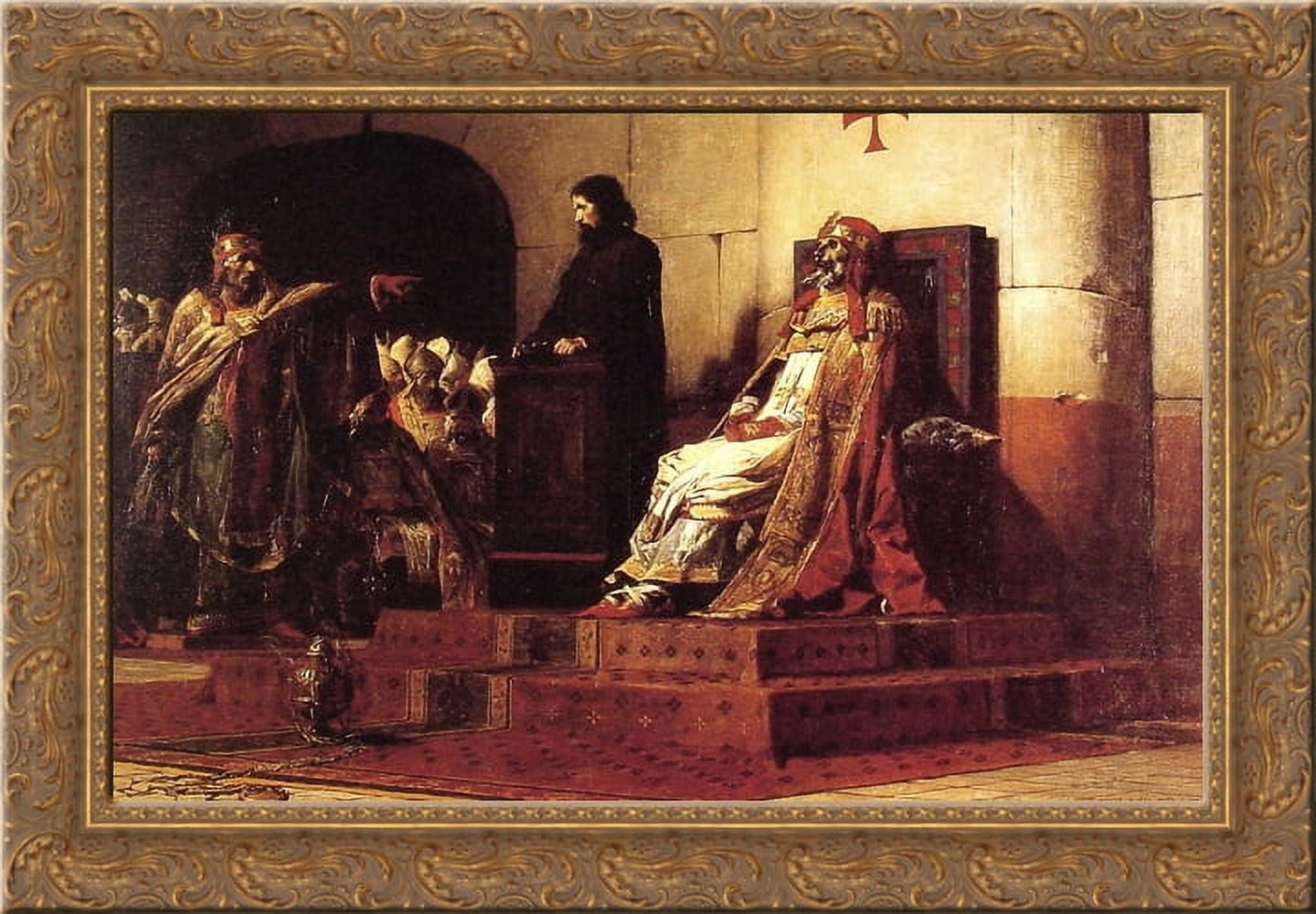 Pope Formosus and Stephen VI - The Cadaver Synod 24x18 Gold Ornate Wood ...