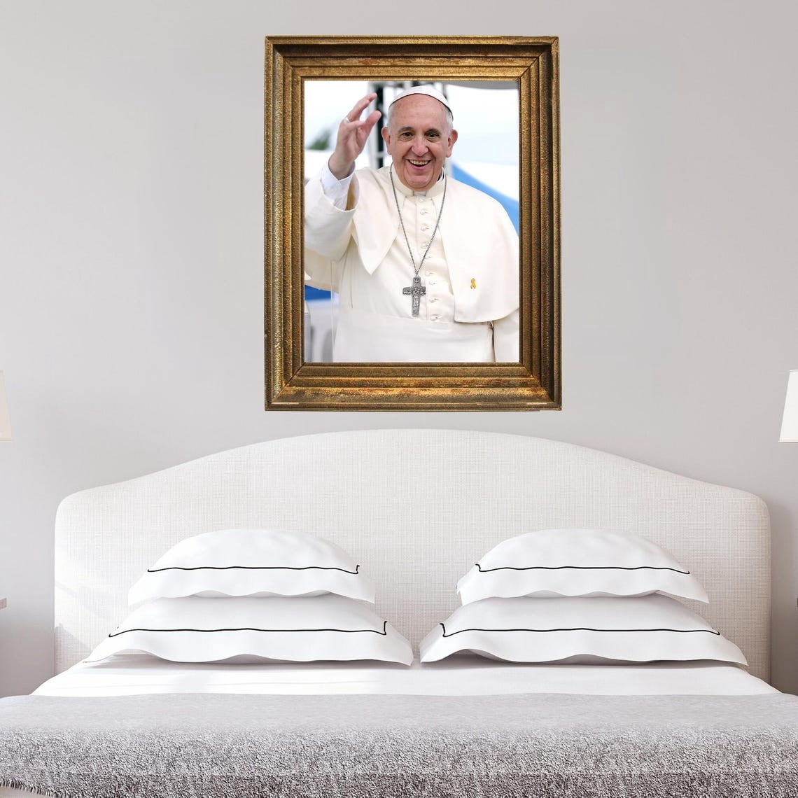 Pope FranciIs Poster & Canvas, Catholic gift, Holy Father Wall Art ...