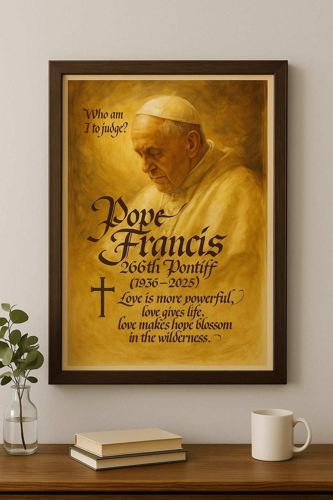 Pope Francis 266 Memorial Poster, Religious Wall Decor, Holy Father Art ...