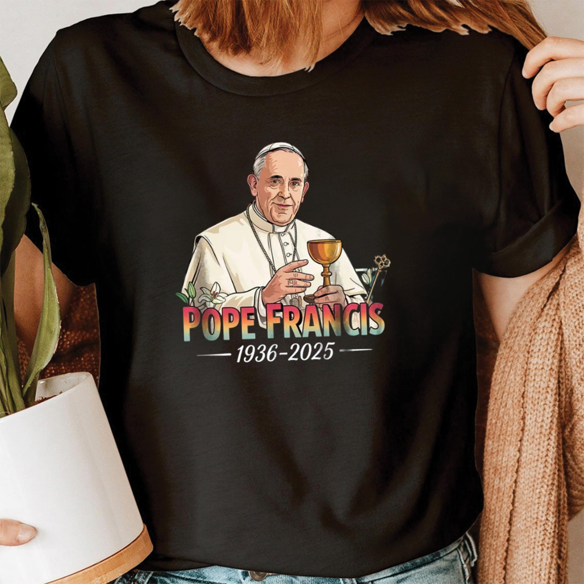 Pope Francis Memorial T-Shirt, Catholic Tribute Tee, Thank You For Your ...
