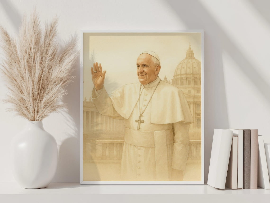 Pope Francis Portrait: Catholic Religious Art Print Digital Download ...