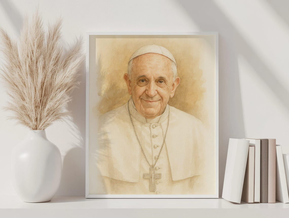 Pope Francis Portrait: Catholic Religious Art Print Digital Download ...