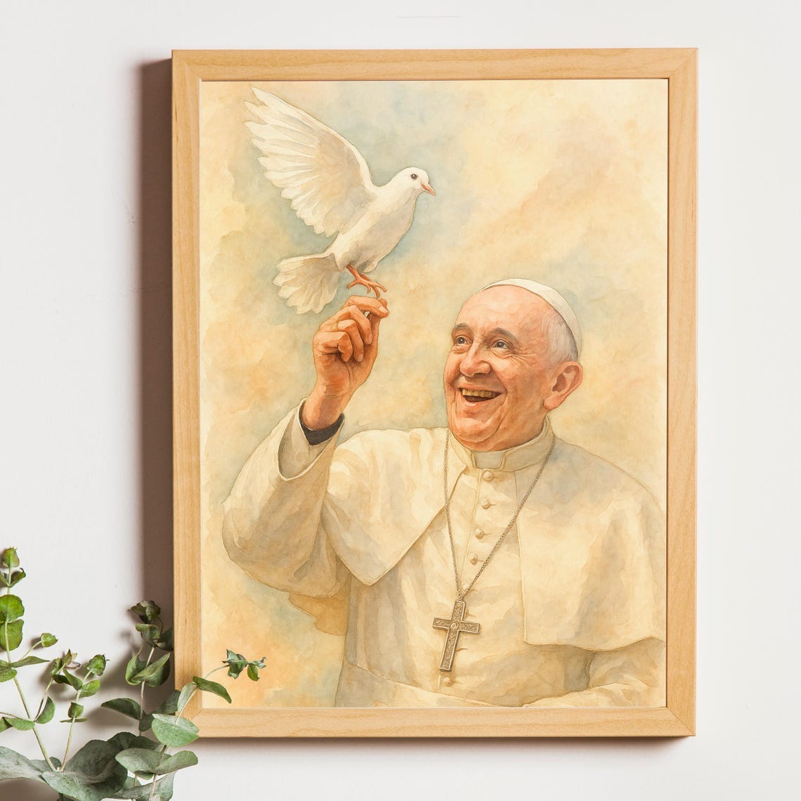 Pope Francis Poster & Canvas- Catholic Wall Art Printable, Tribute Wall ...