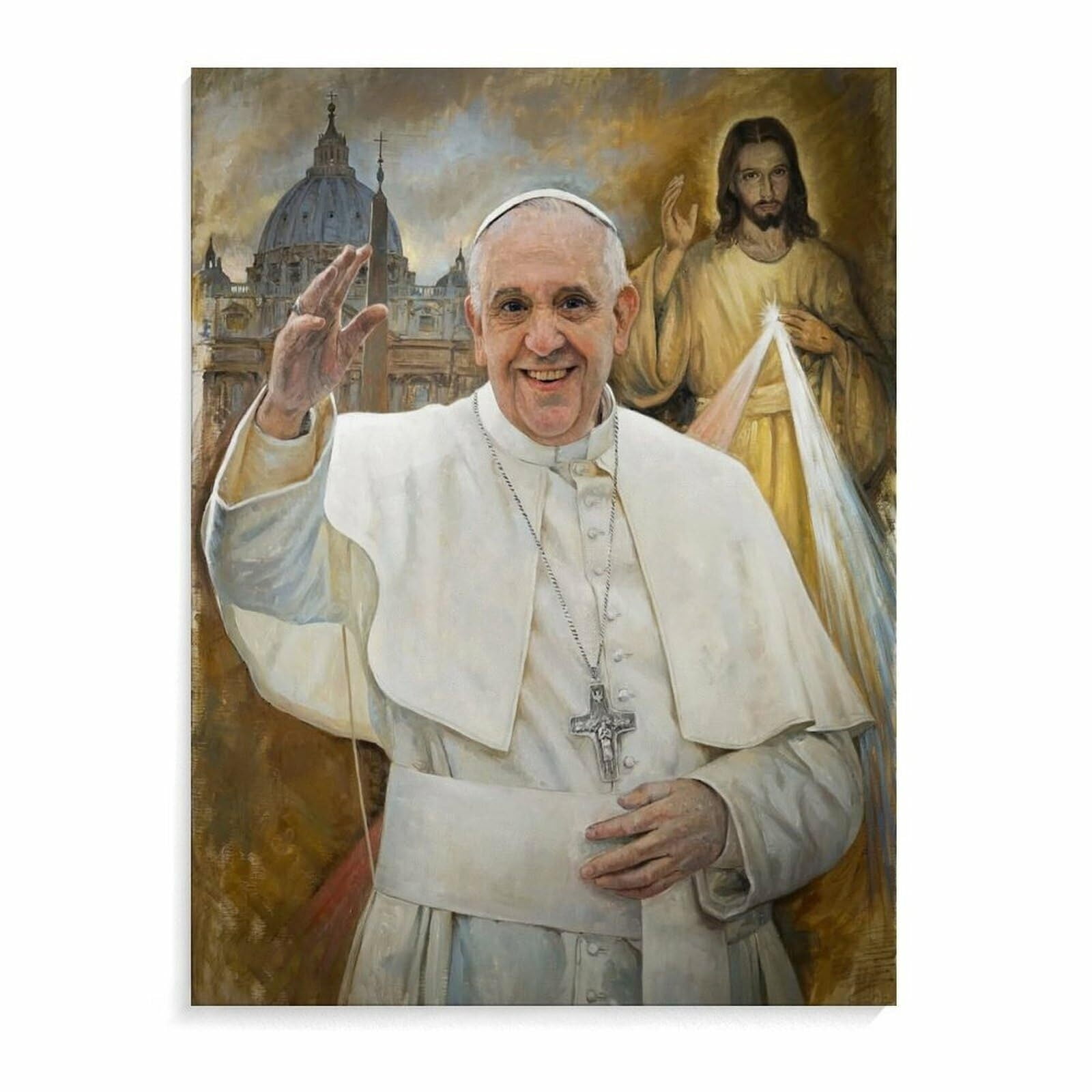 Pope Francis Poster Portrait Quote (9) Canvas Painting for Living Room ...