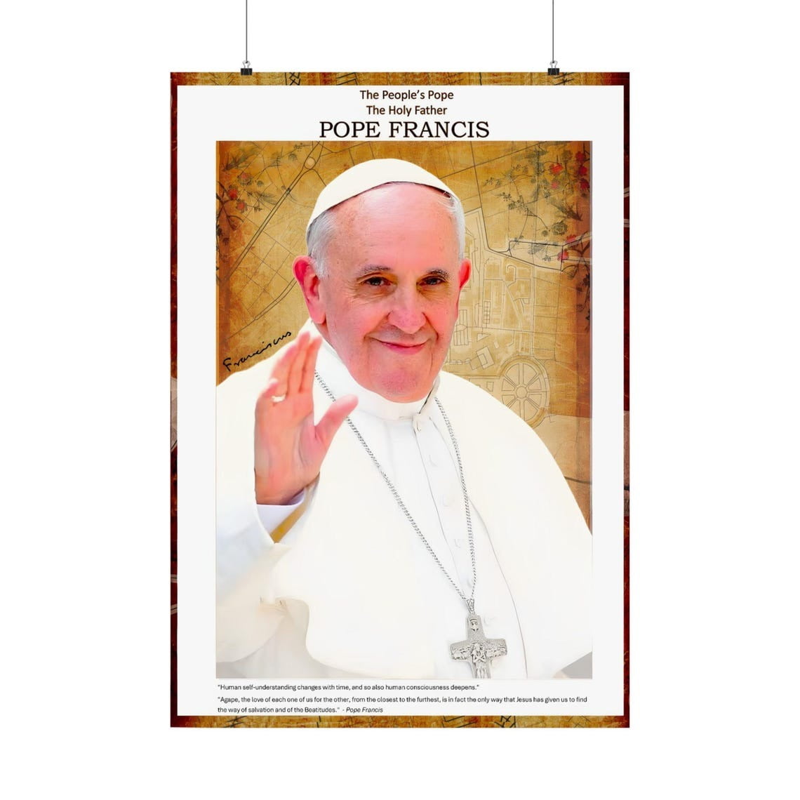Pope Francis Print in Canvas, Frame and Poster - The People's Pope ...
