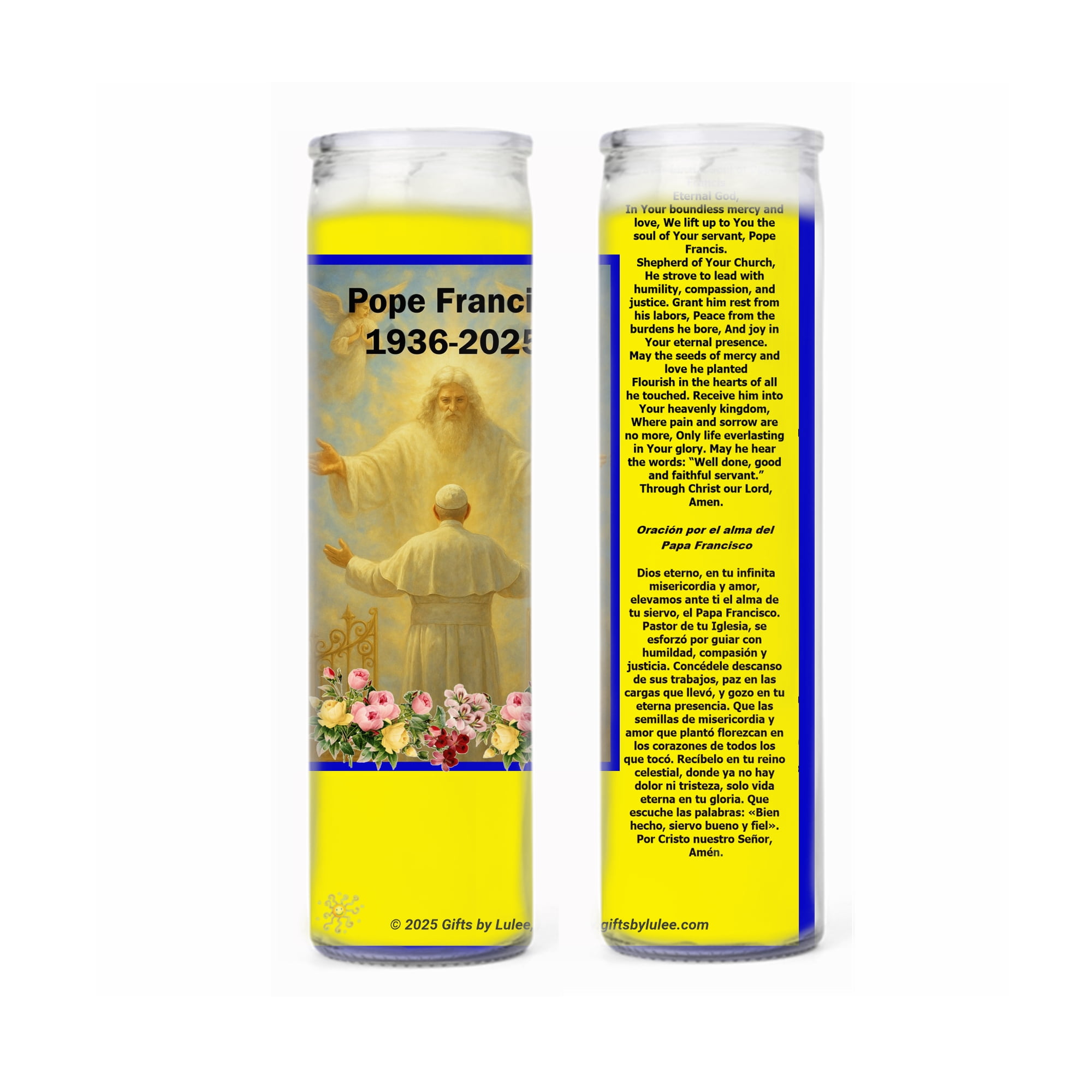 Pope Francis The Pope of The People Pray for Me Set of 2 Candles ...