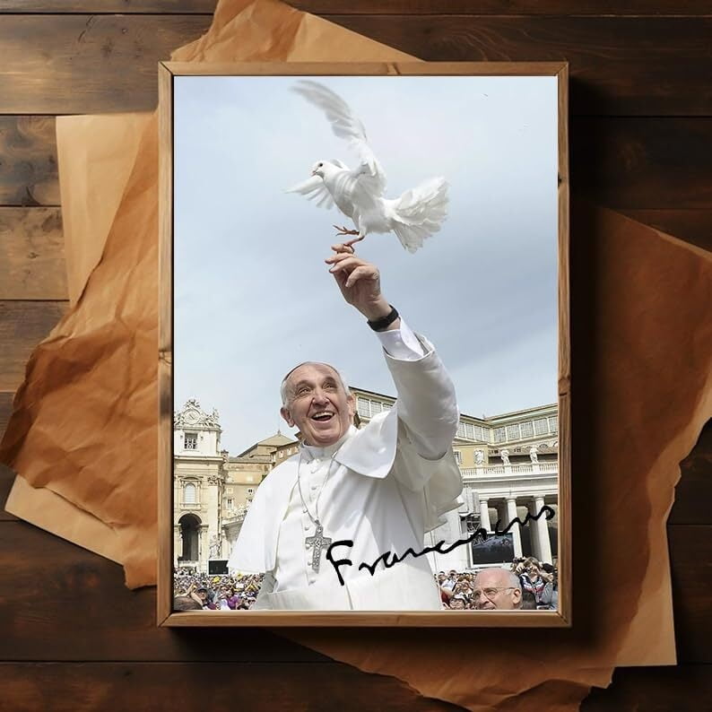 Pope Francis With The Pigeon In His Hand Picture Celebrity Poster ...