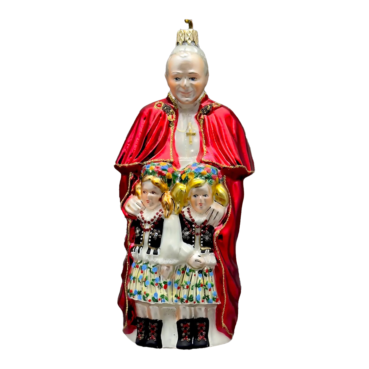Pope John Paul II with Krakowian Girls Ornament - by Kaminski Sacred ...
