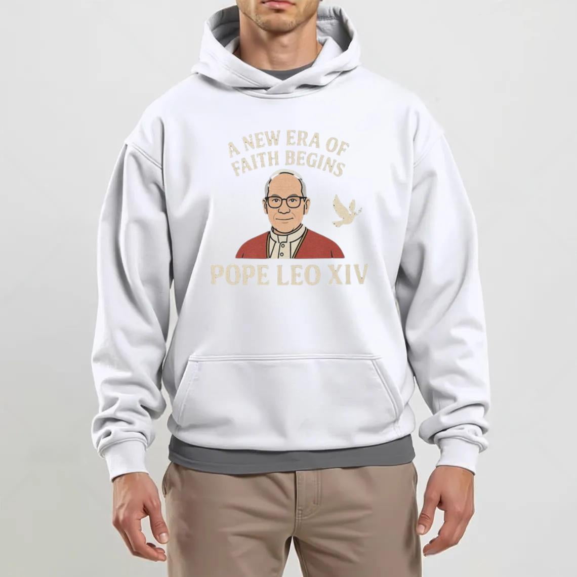 Pope Leo XIV A New Era of Faith Begins Oversized T-Shirt, for men & women, up to size 5XL ...