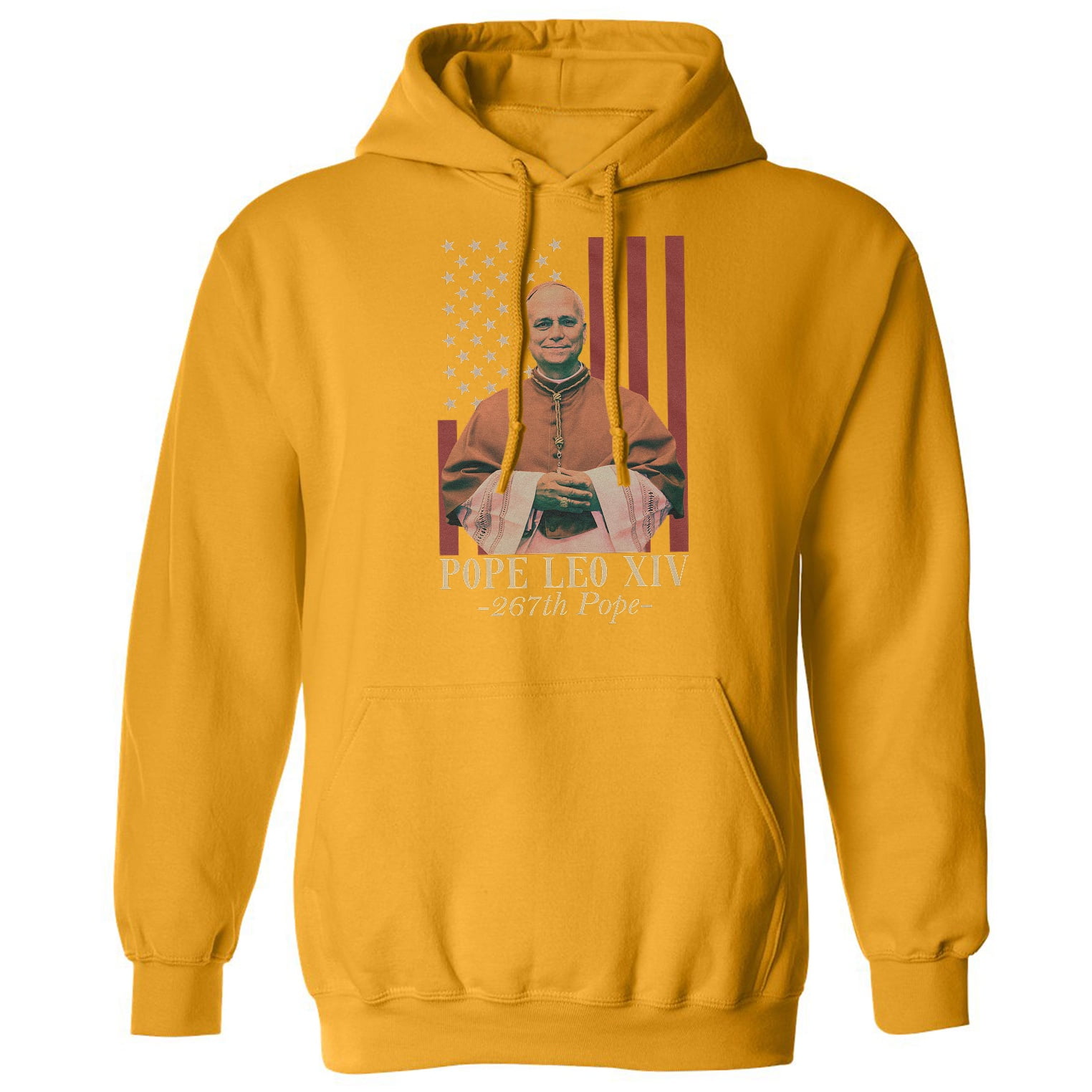 Pope Leo XIV American Flag - 267th Pope Tribute Unisex Hooded ...