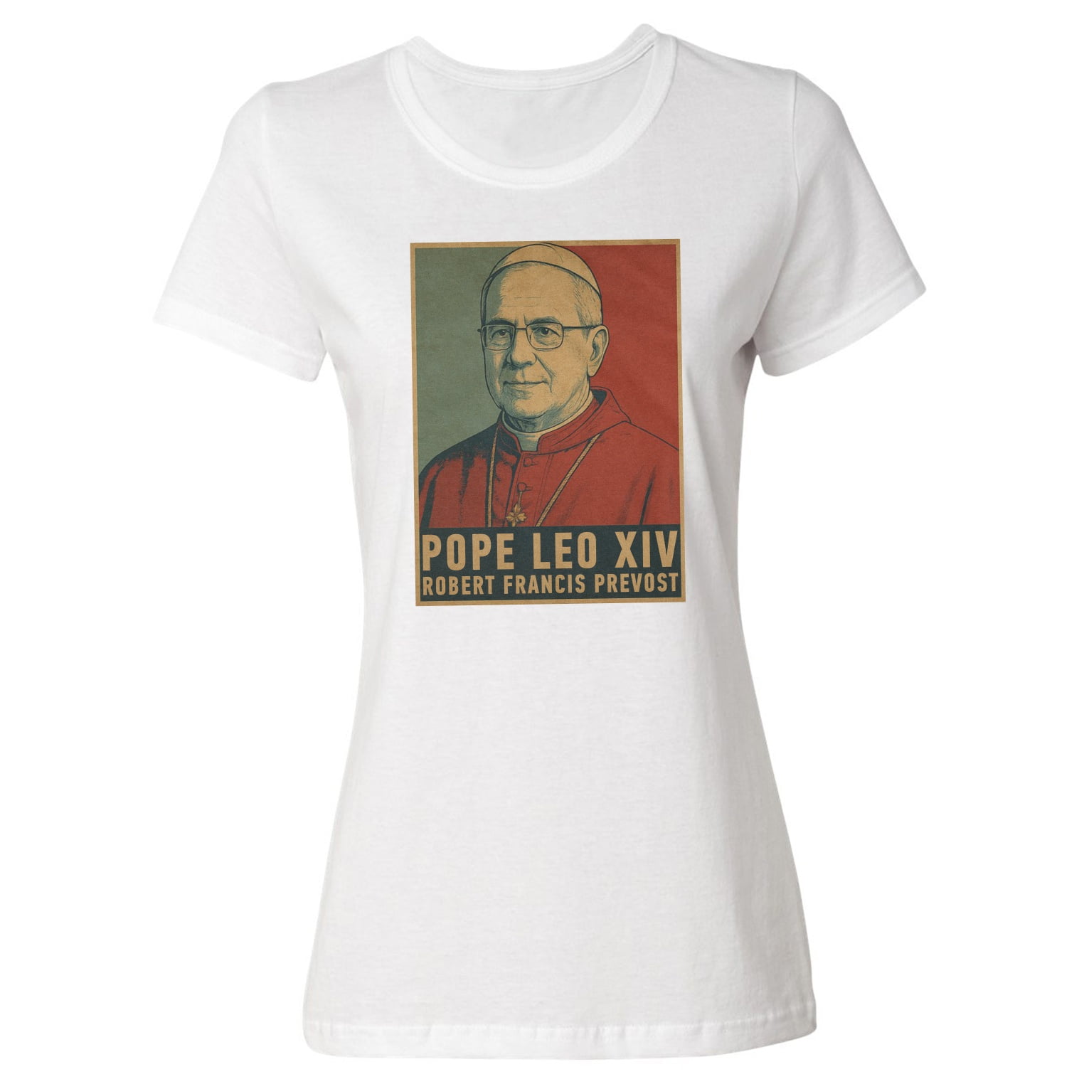 Pope Leo XIV Cardinal Robert Prevost New Pope Ladies' Crewneck T-Shirt (White, Medium) - Walmart.com