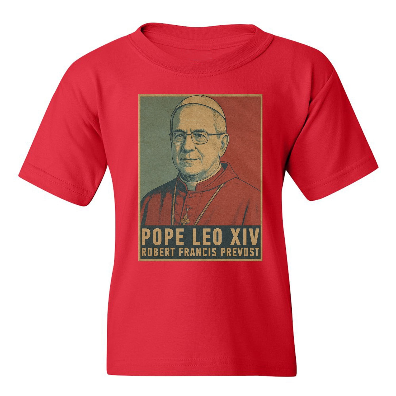 Pope Leo XIV Cardinal Robert Prevost New Pope Youth Unisex T-shirt (Red, Youth Large) - Walmart.com