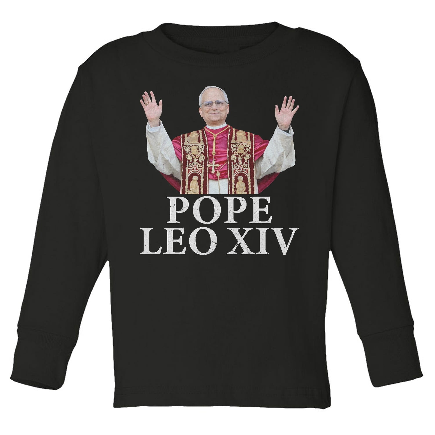 Pope Leo XIV Catholic New Pope American Cardinal Toddler Long Sleeve TShirt (Black, 4T ...
