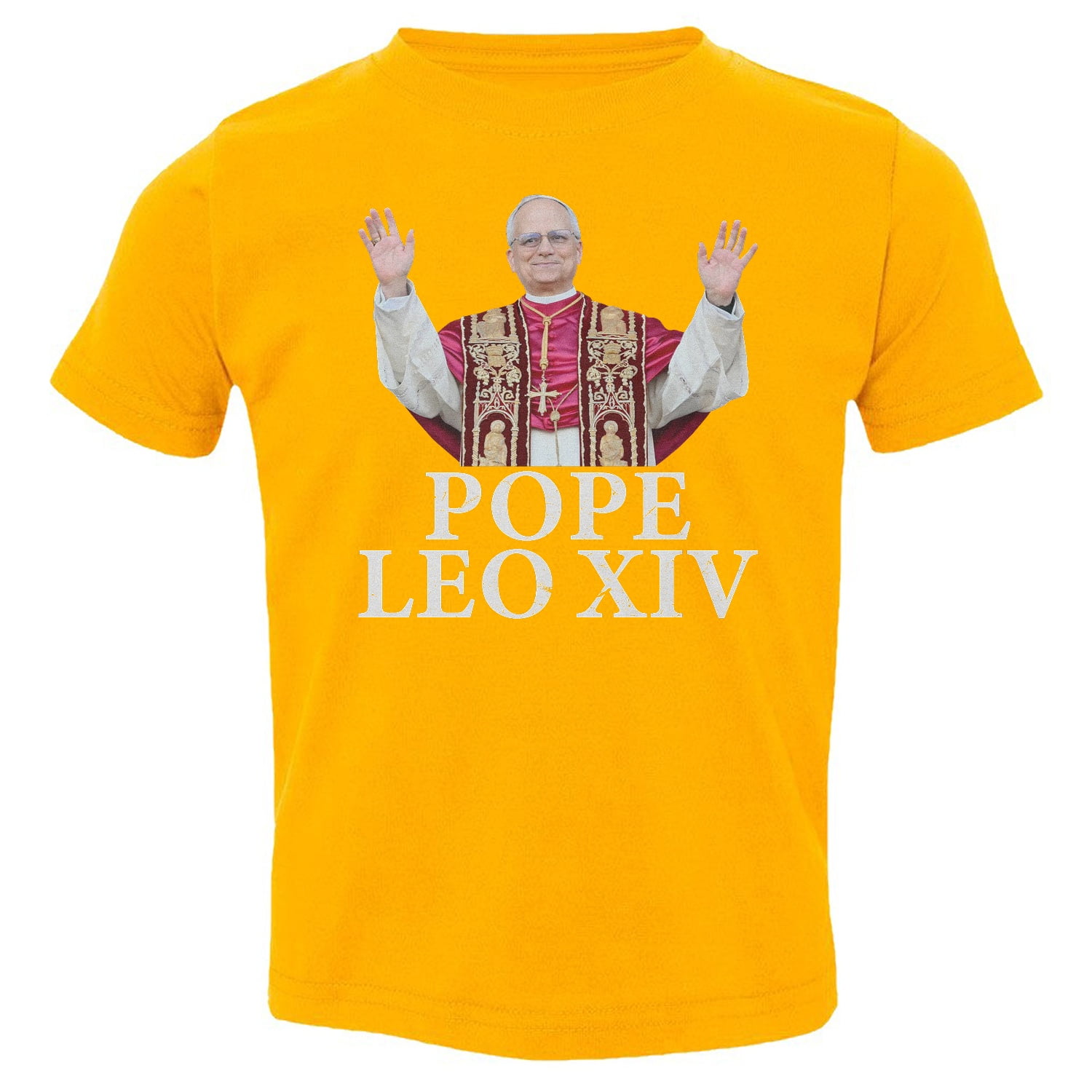 Pope Leo XIV Catholic New Pope American Cardinal Toddler T-Shirt (Gold, 5T) - Walmart.com