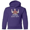 Pope Leo XIV Catholic New Pope American Cardinal Youth Hooded Sweatshirt (Purple, Youth Large ...
