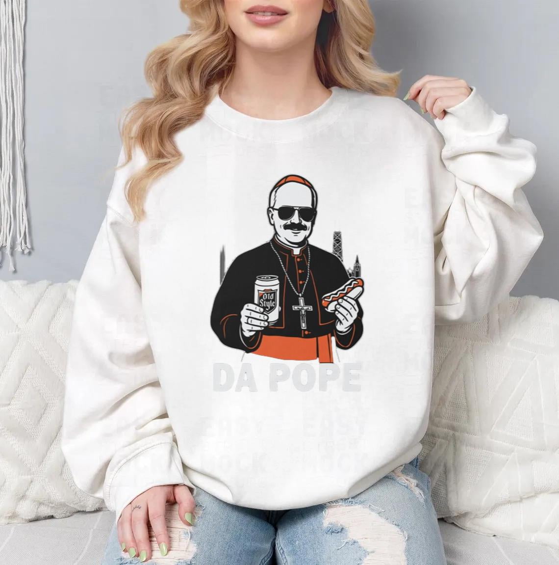 Pope Leo XIV Da Pope Funny Political Satire Graphic T-Shirt, for men ...