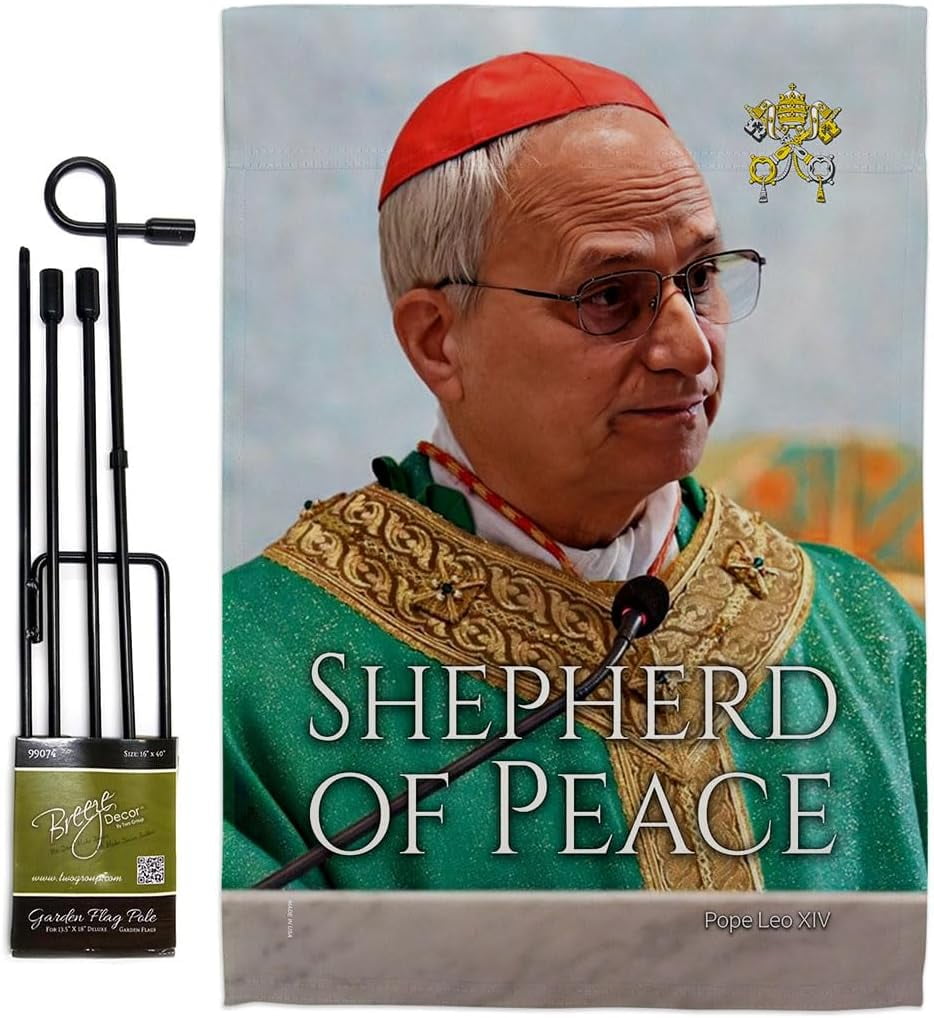 Pope Leo XIV Flag White Smoke Garden Stake Canvas Tapestry Vatican ...