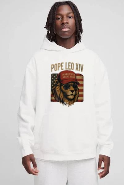 Pope Leo XIV Hoodie First American Retro Robert Prevost Pope Tribute up to 5XL. - Walmart.com