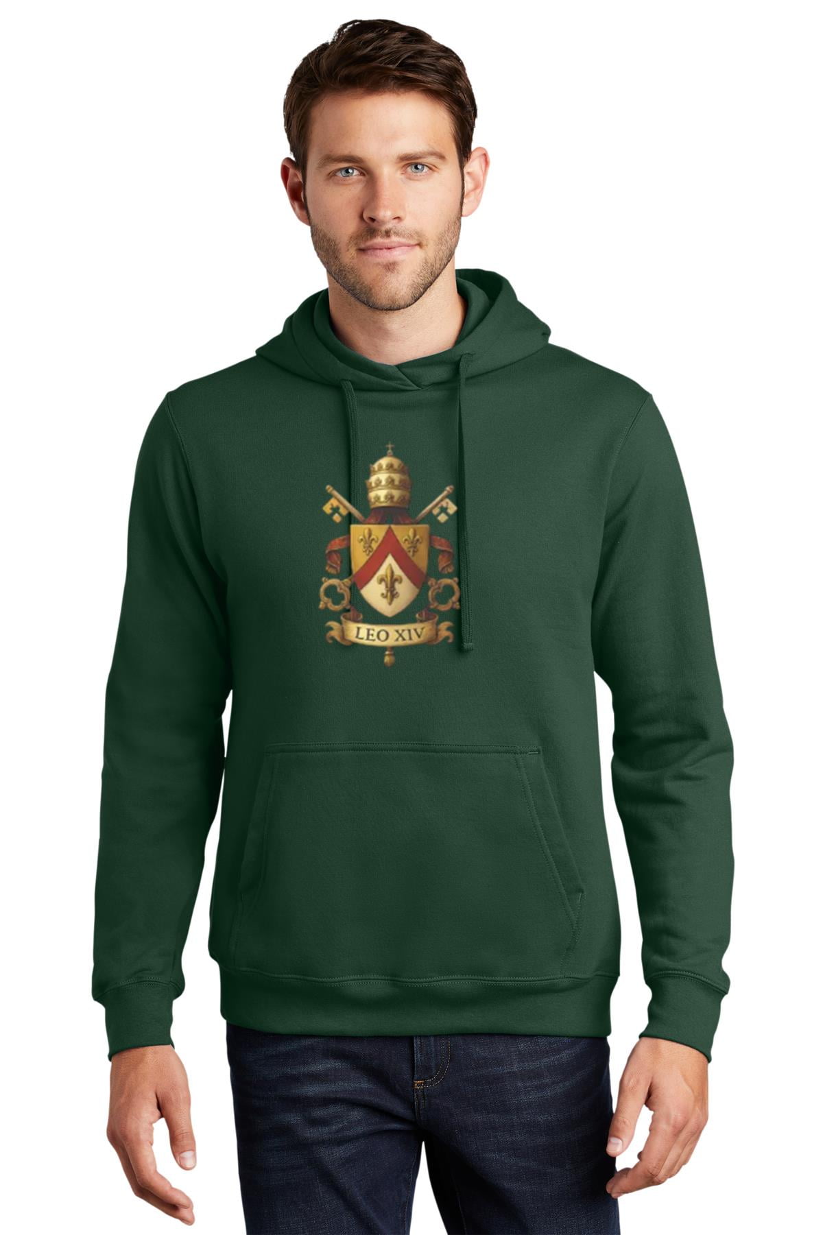 Pope Leo XIV Hoodie Papal Tiara Keys Crest Holy Father Vatican Gift up ...
