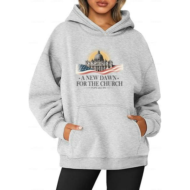 Pope Leo XIV Hoodie Robert Prevost First American USA Flag Pope Art up ...